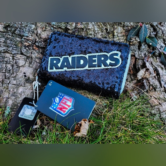 Loungefly | Bags | Nwt Nfl Las Vegas Raiders Sequined Wallet | Poshmark